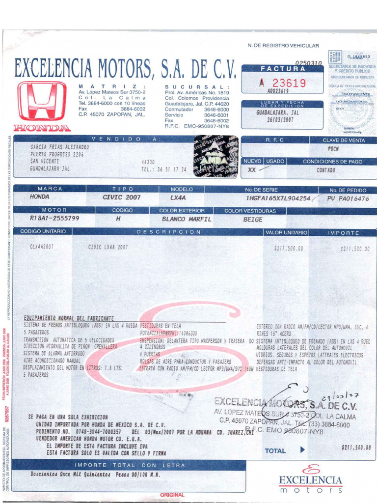 expediente-venta000102786143 (6) | PDF | Honda | Vehículo de motor