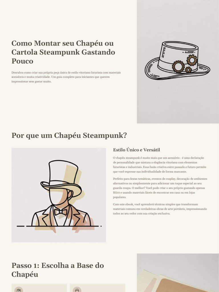 Como Montar Seu Chapeu Ou Cartola Steampunk Gastando Pouco | PDF | Tinta