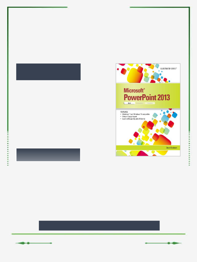 Microsoft PowerPoint 2013 Illustrated Brief 1st Edition David W. Beskeen ebook enhanced academic ...