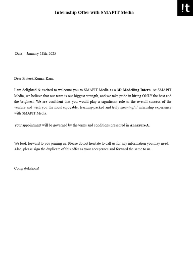 Offer Letter Prateek[Signed] | PDF