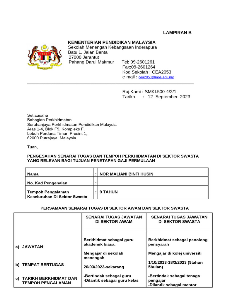 7 k.aya Pengesahan Senarai Tugas | PDF