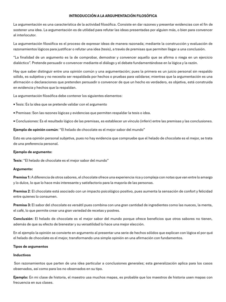 Fundamentos de la Argumentación Filosófica | PDF | Argumento | Razón