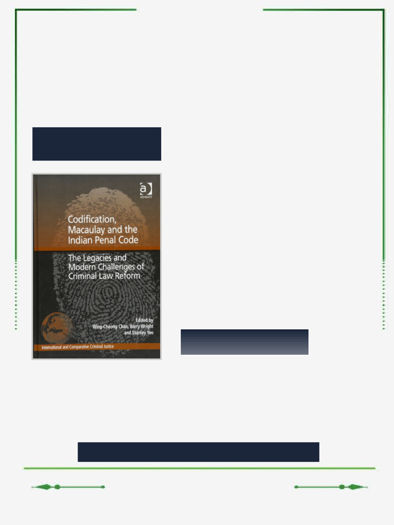 Codification Macaulay and the Indian Penal Code The Legacies and Modern ...