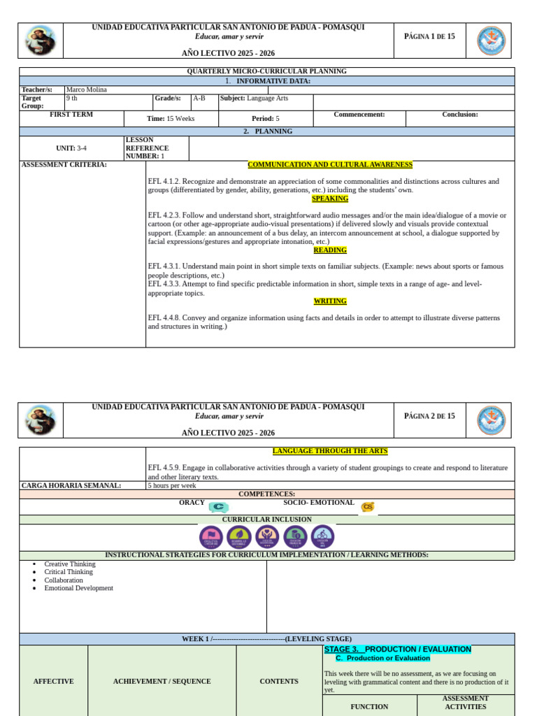 9th Grade Language Arts Curriculum 2025-2026 | PDF