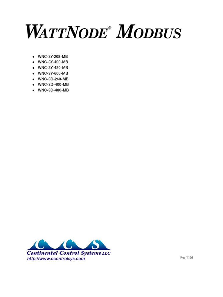 WNC-MODBUS-Manual-V16 | PDF | Alternating Current | Manufactured Goods