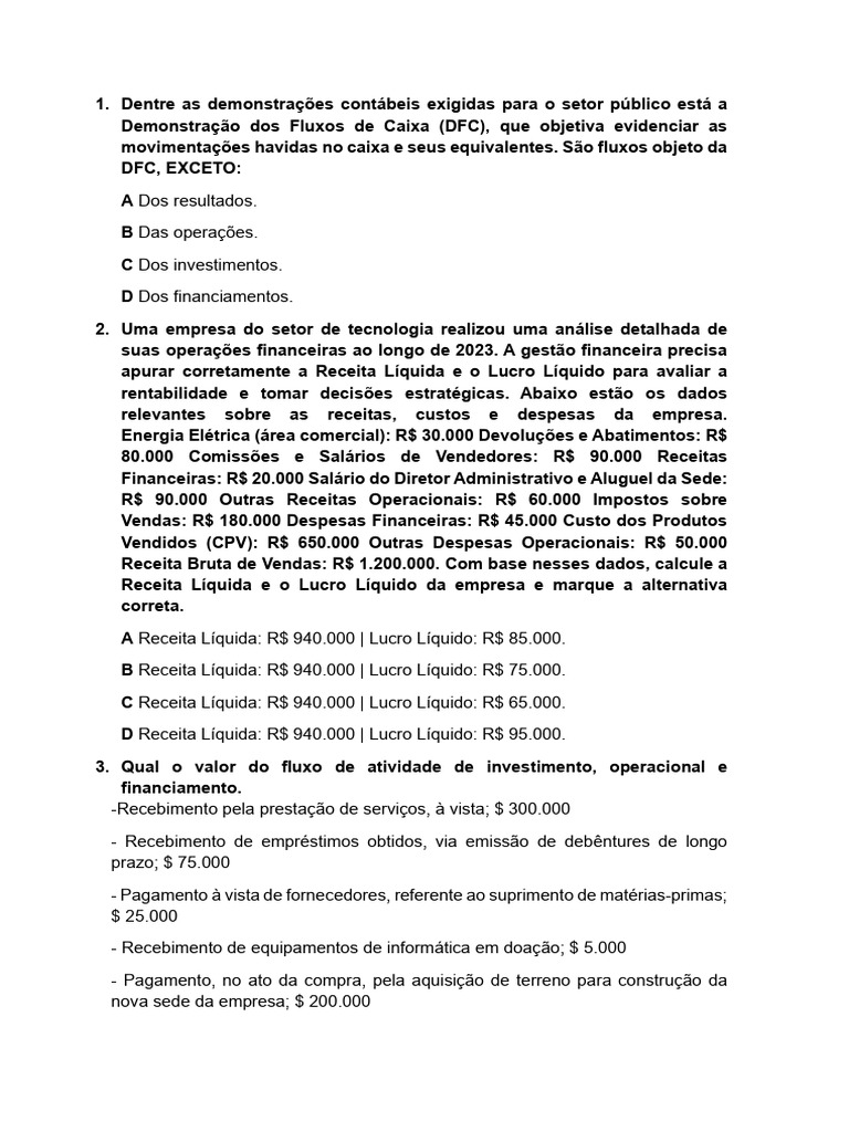 Dfc Dre 2024 | PDF | Fluxo de caixa | Investimentos