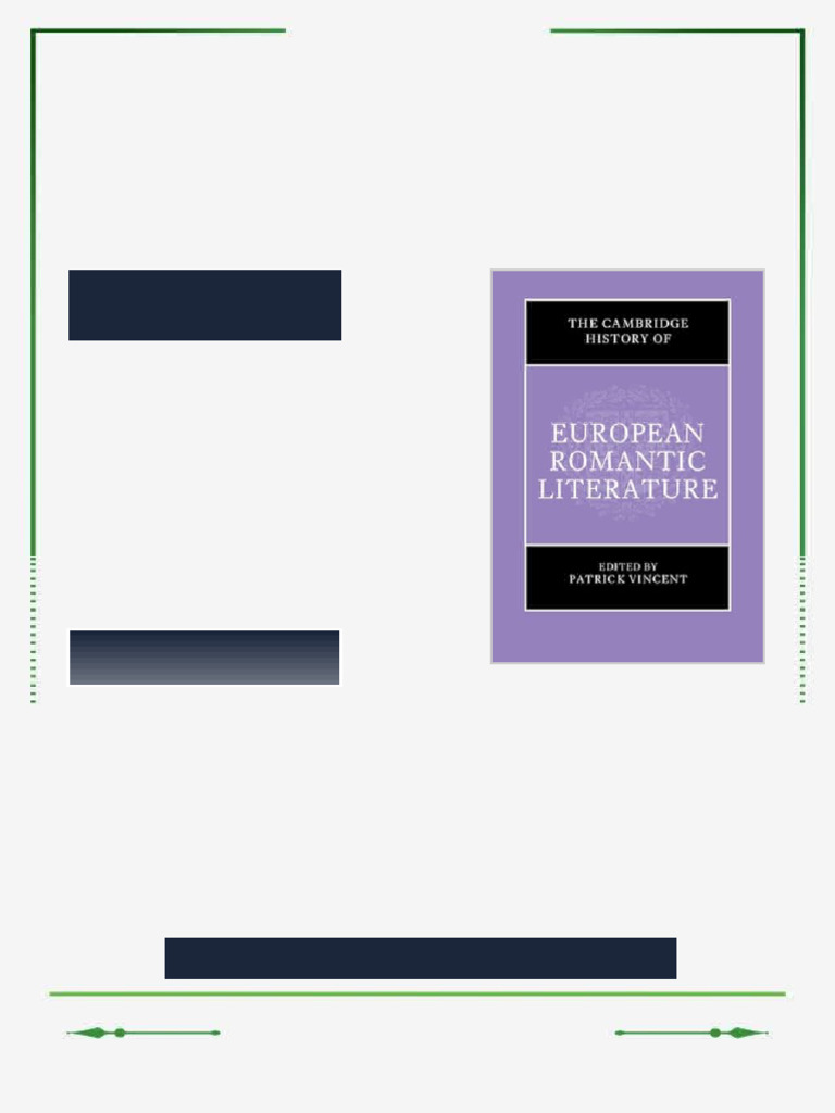 The Cambridge History of European Romantic Literature 2nd Edition ...