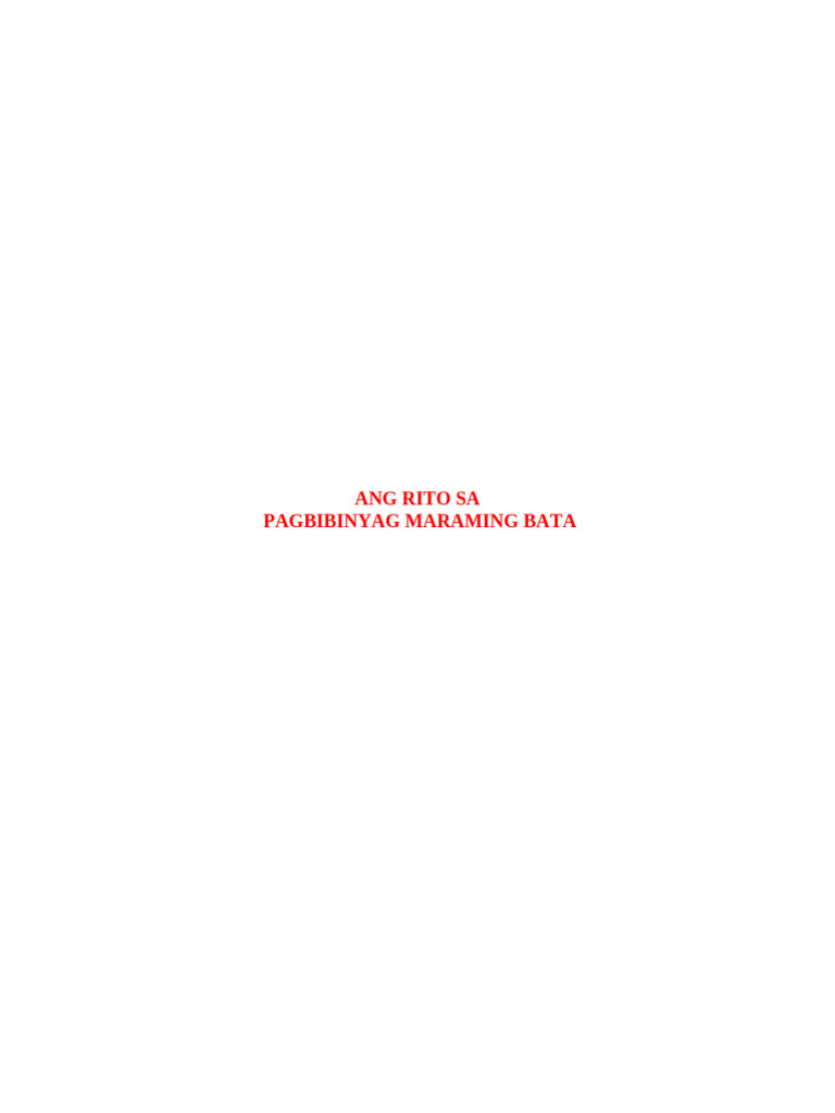 Ritu Sa Binyag | PDF