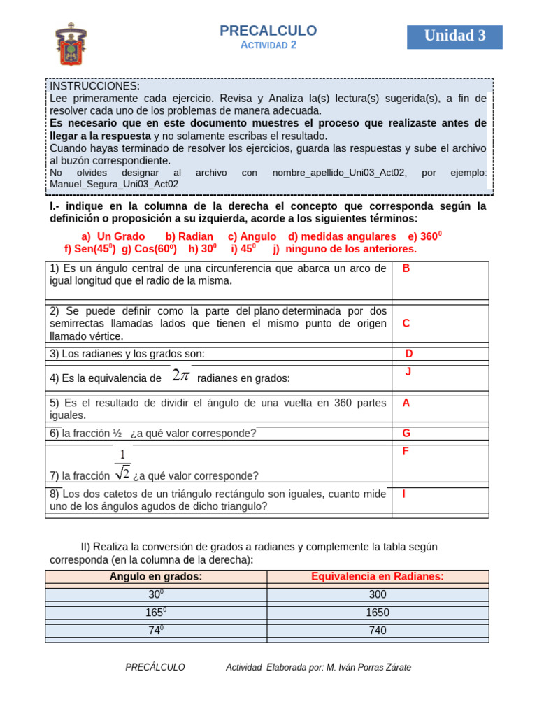 Actividad 2 unidad 3 MONSE | PDF | Ángulo | Triángulo