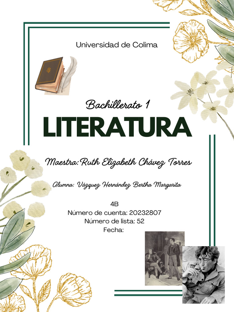Documento A4 Portada de Proyecto Elegante Sencillo Ilustrado Floral ...