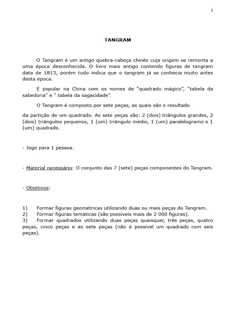 TANGRAM.docx | PDF | Geometria