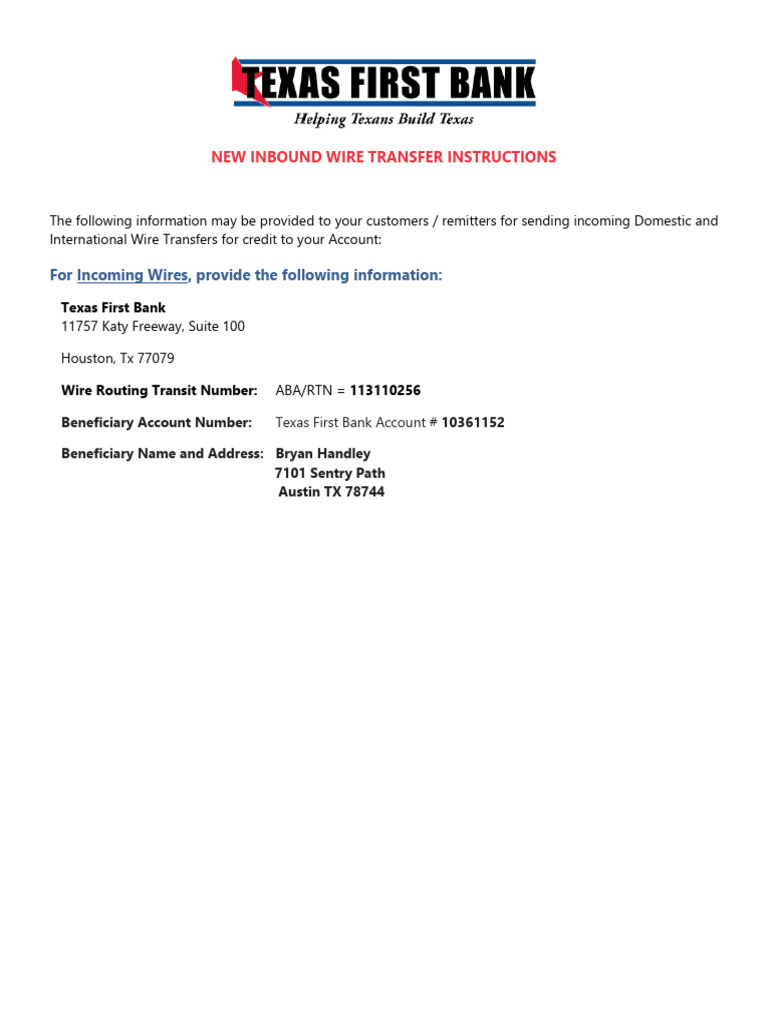 TFB Wire Instructions-International | PDF