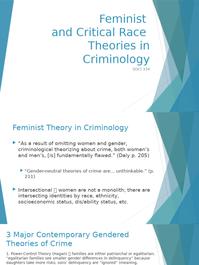 Feminist and Critical Race Theories in Criminology | PDF | Race (Human ...