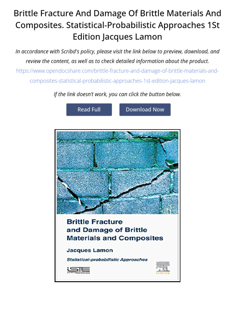Brittle Fracture and Damage of Brittle Materials and Composites ...