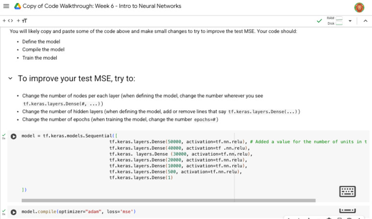 Neural Networks Code Walkthrough Week 6 | PDF