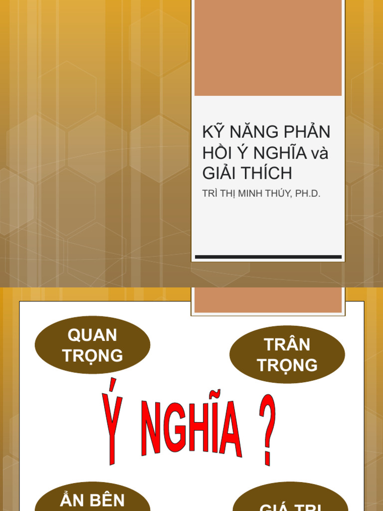 K7 - KỸ NĂNG PHẢN HỒI Ý NGHĨA và GIẢI THÍCH | PDF