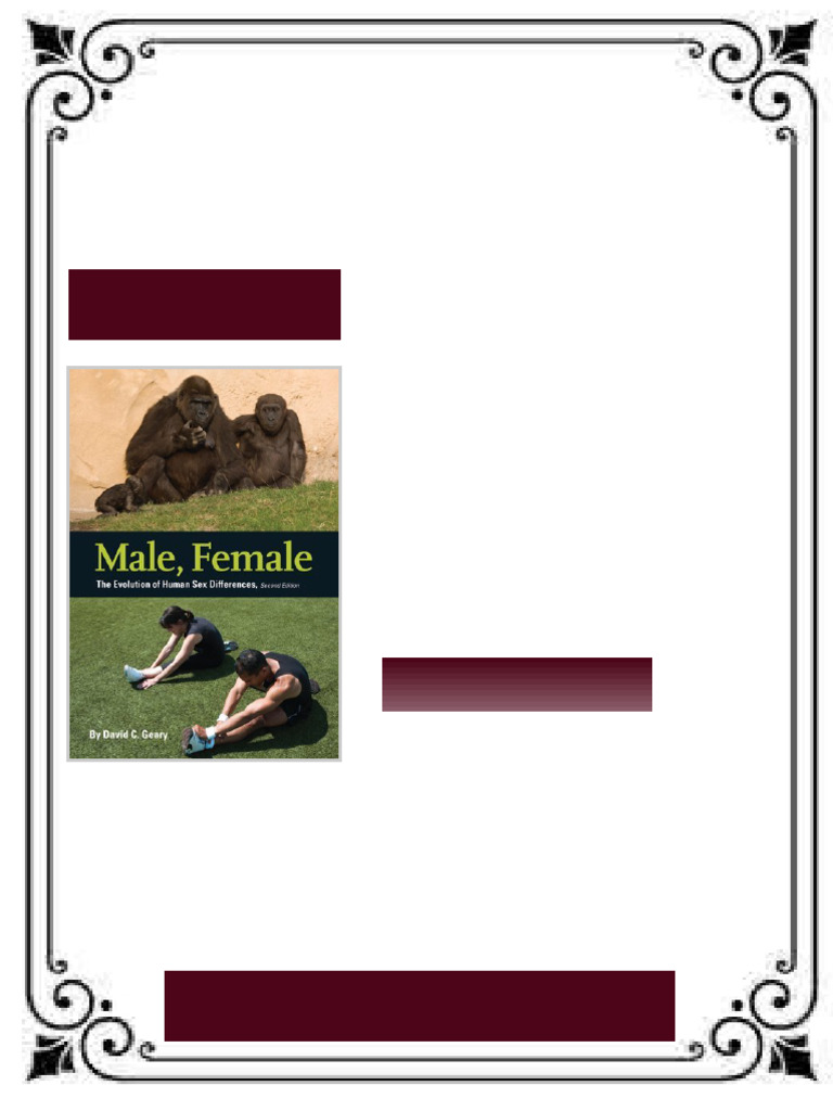 Male Female The Evolution of Human Sex Differences 2nd Edition David C ...