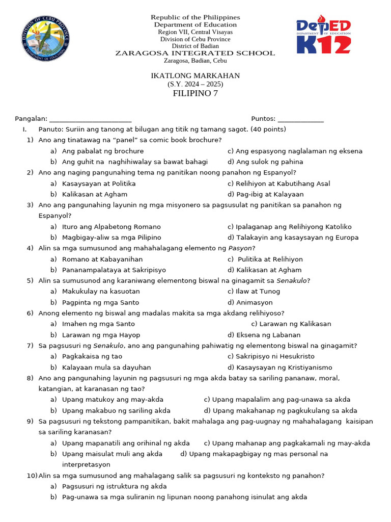 Filipino 7 Q3 | PDF