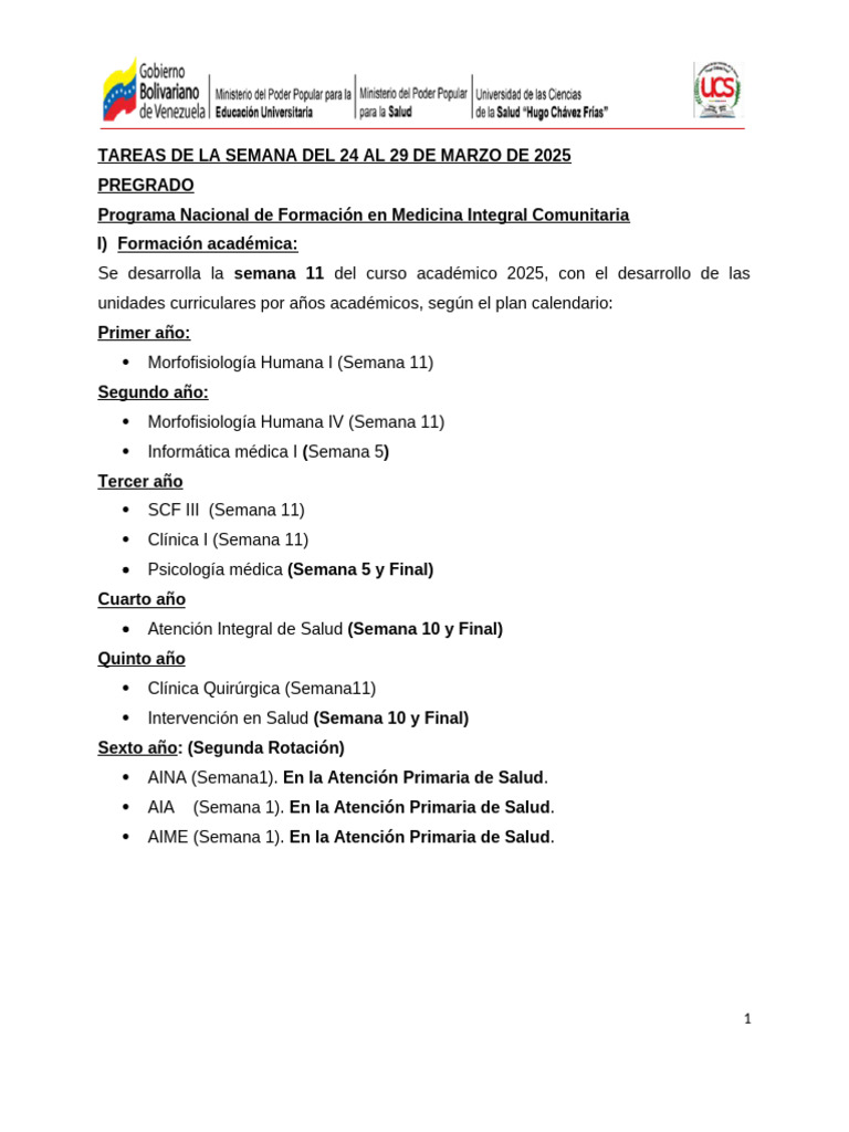 ANZ Tareas de La Semana Del 24 Al 29 de Marzo 2025 | PDF | Maestros ...