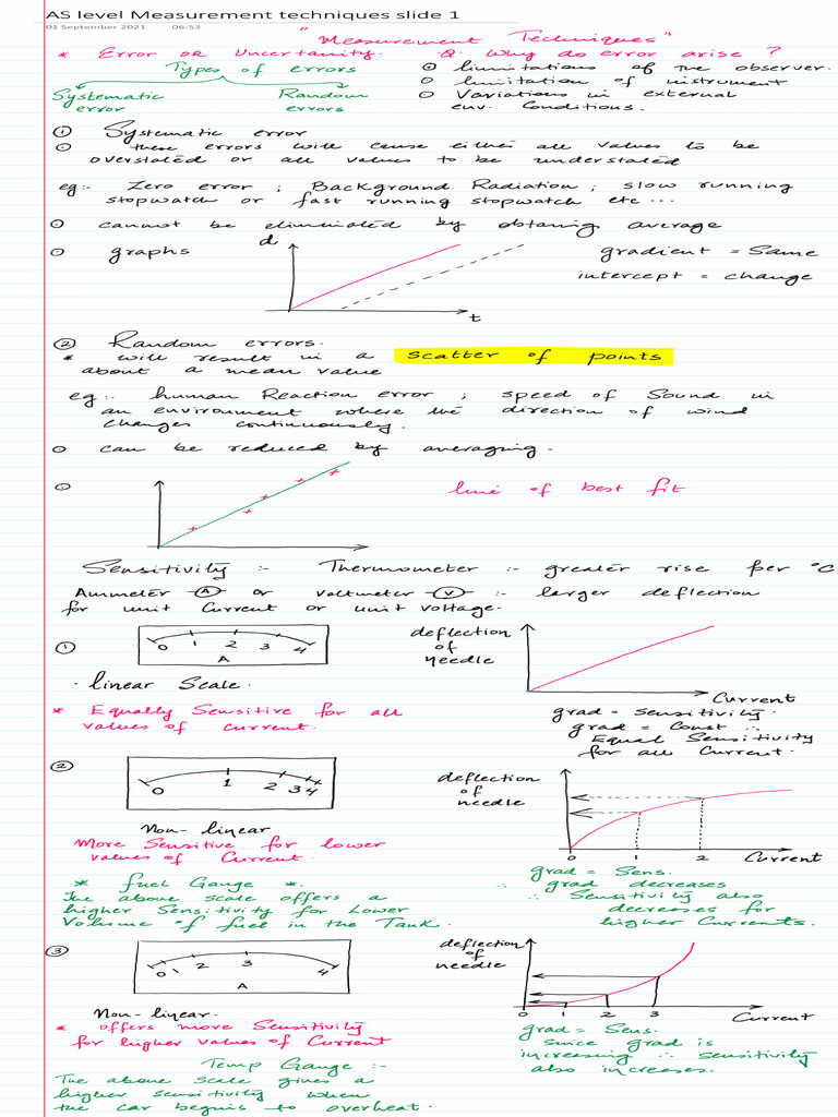 Lecture 1 - Measurement Techniques (Slide 1) | PDF