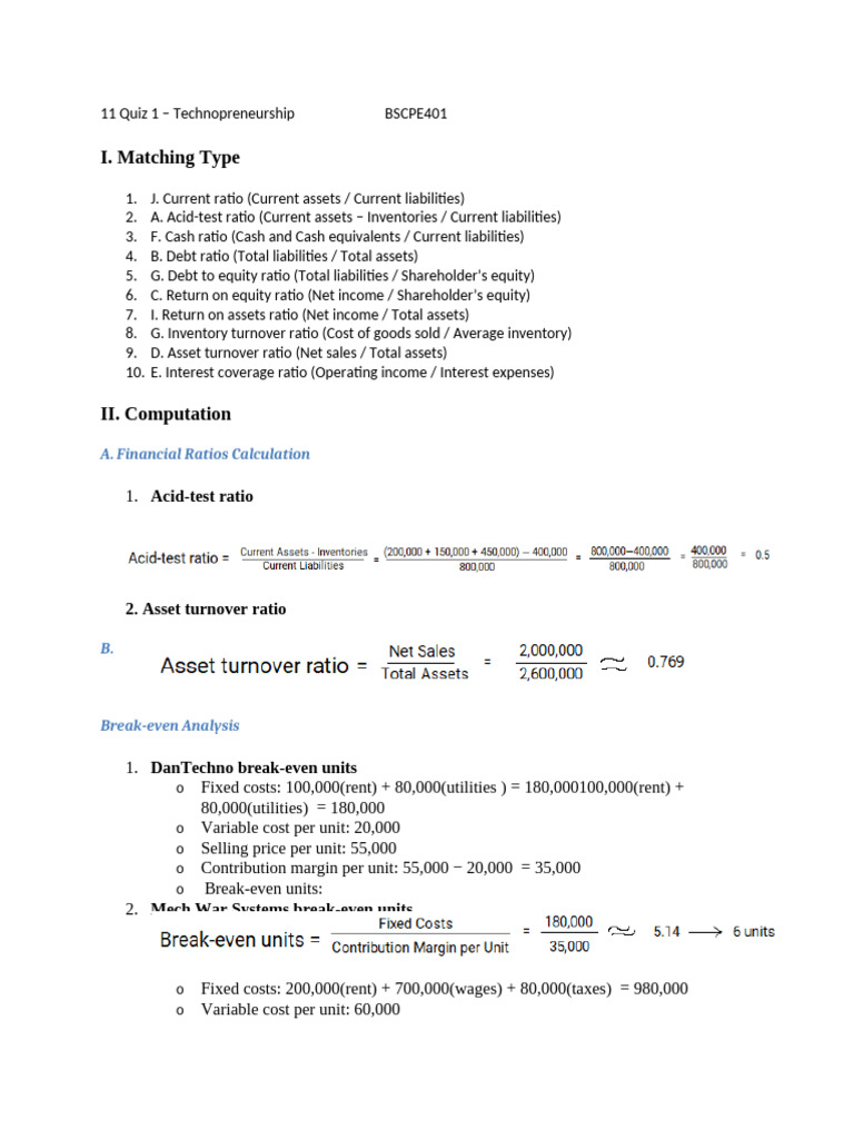 11 Quiz 1 | PDF