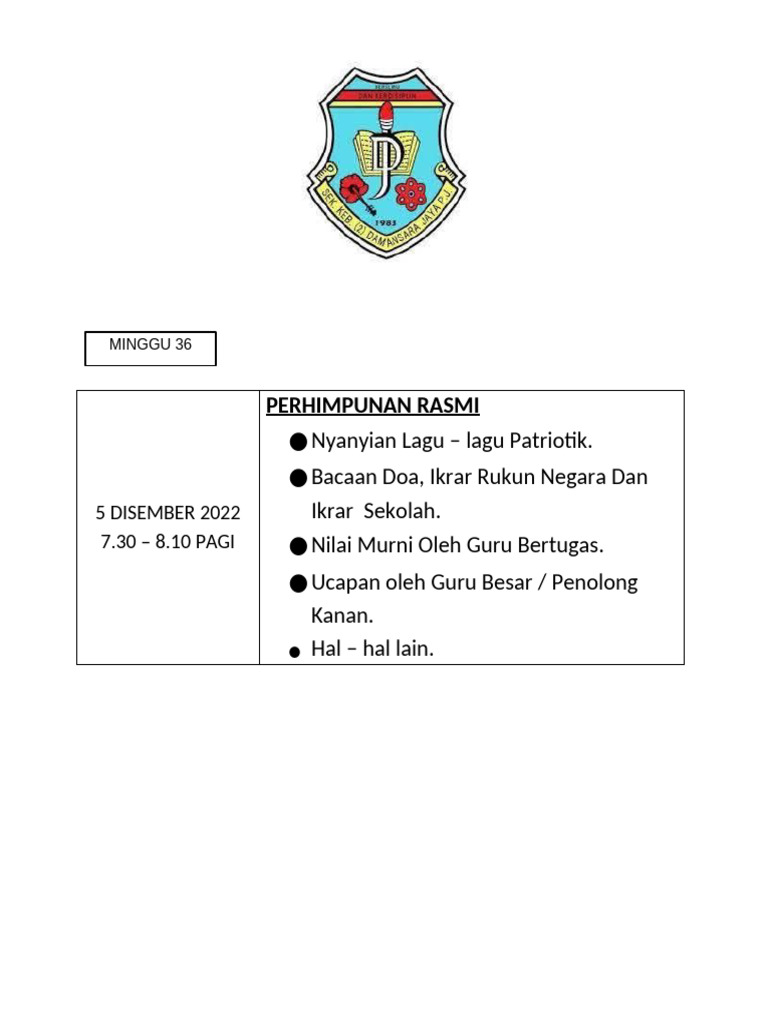 RPH MINGGU 36 2022 | PDF