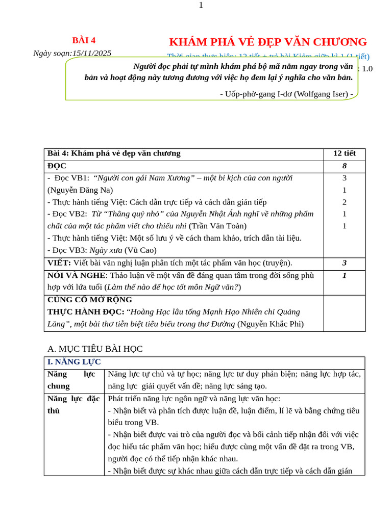 Word Bài 4. Kntt9_khám Phá Vẻ Đẹp Văn Chương_ Văn Nghị Luận (1) | PDF