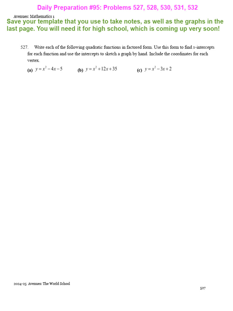 Daily Preparation S95 Problems 527 528 530 531 532 | PDF ...