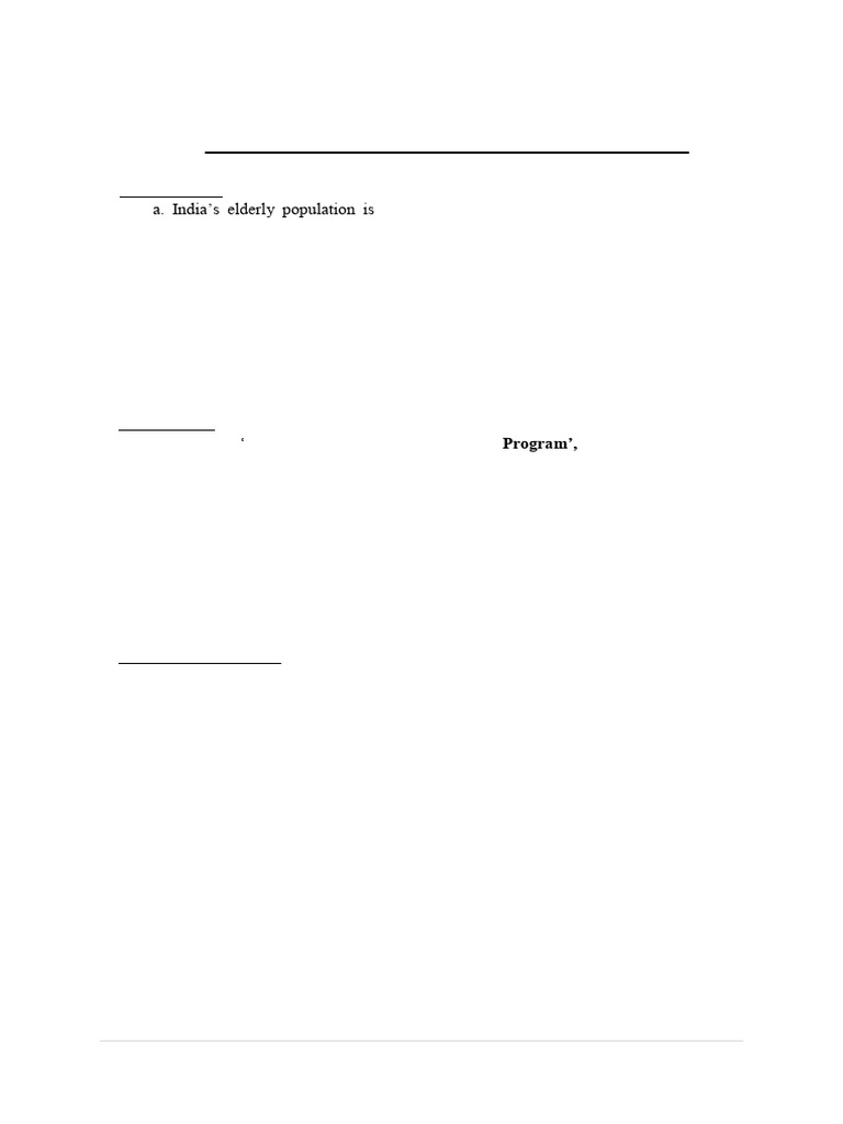 Concept Note_Adopt a Senior Citizen Care Home Program | PDF | Human ...