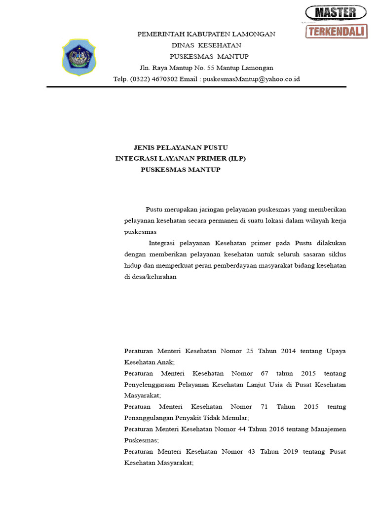 Pelayanan Pustu ILP di Puskesmas Mantup | PDF