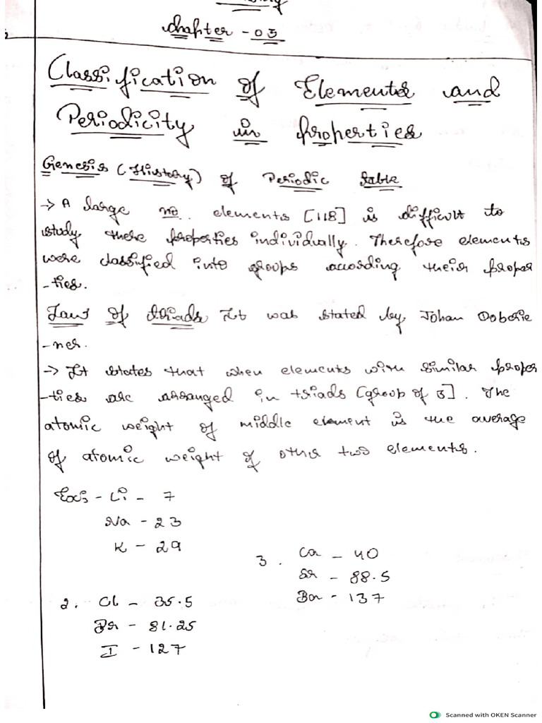Classification of Elememts and Periodicity in Properties | PDF