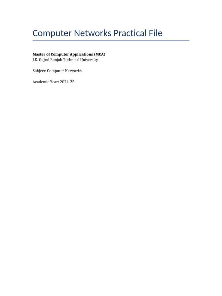 Computer Networks Practical File | PDF | Computer Network | Wireless Lan