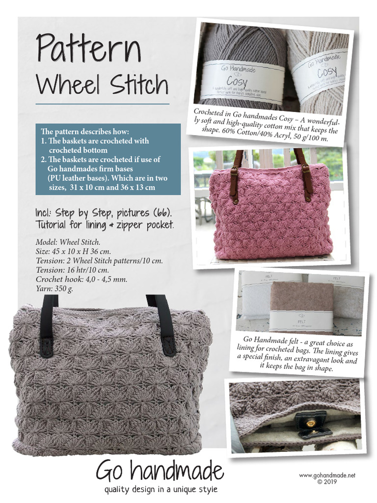Wheel Stitch Bag | PDF | Sewing | Crochet