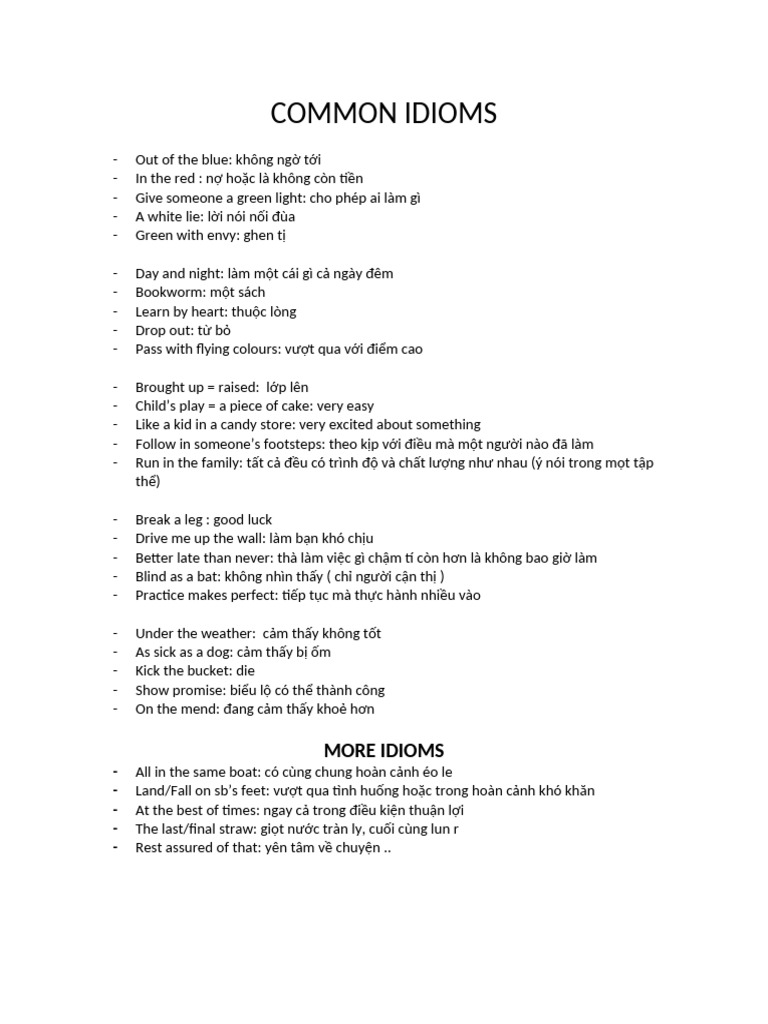Common Idioms | PDF