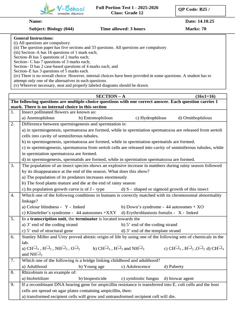 12 - Bio - FPT1-d | PDF | Dna | Restriction Enzyme
