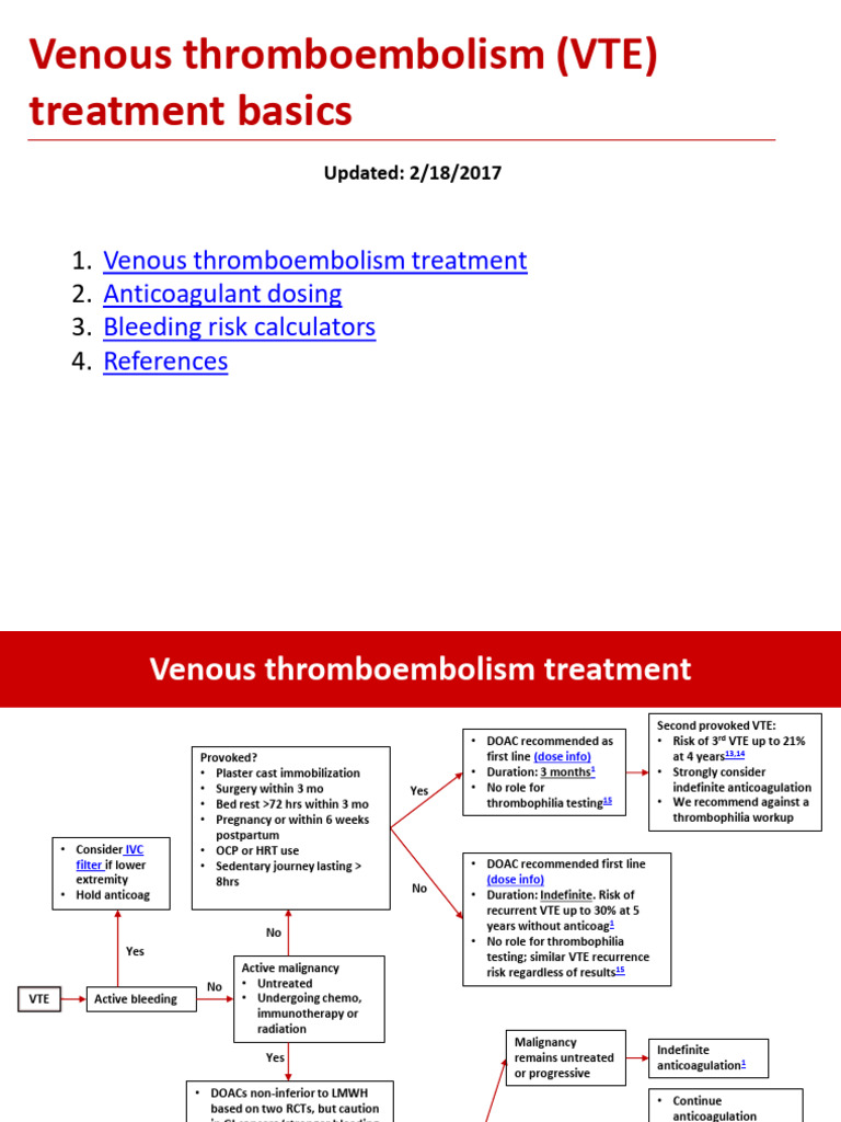 VTE+Treatment+Basics | PDF | Medical Specialties | Clinical Medicine
