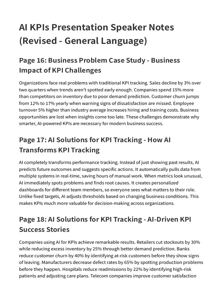 Ai Kpis Presentation Speaker Notes Revised General Language Pdf