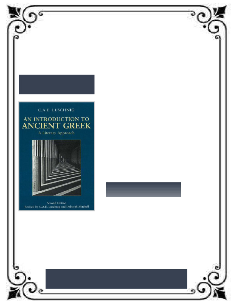 An Introduction to Ancient Greek A Literary Approach 2nd Edition ...