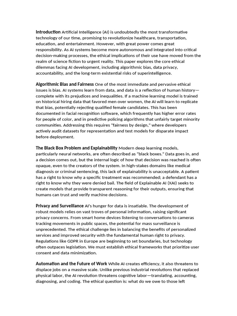 Artificial Intelligence Ethics | PDF | Artificial Intelligence ...