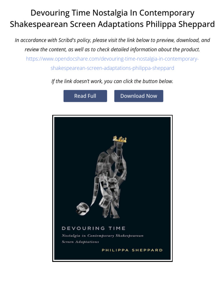 Devouring Time Nostalgia In Contemporary Shakespearean Screen ...