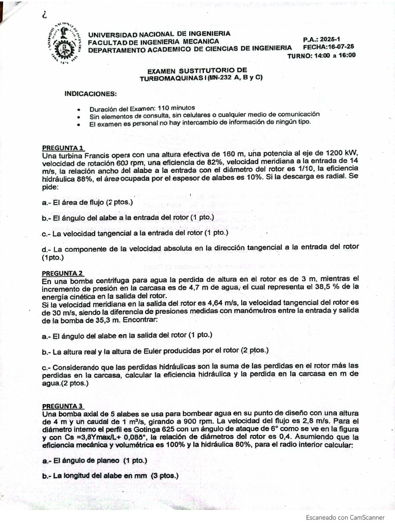 Turbomáquinas I_Sust 25-1 | PDF