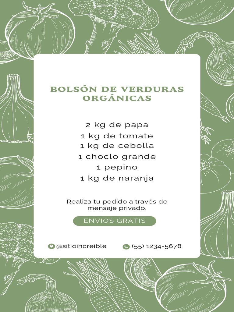 Bolsón de Verduras Orgánicas a Domicilio | PDF