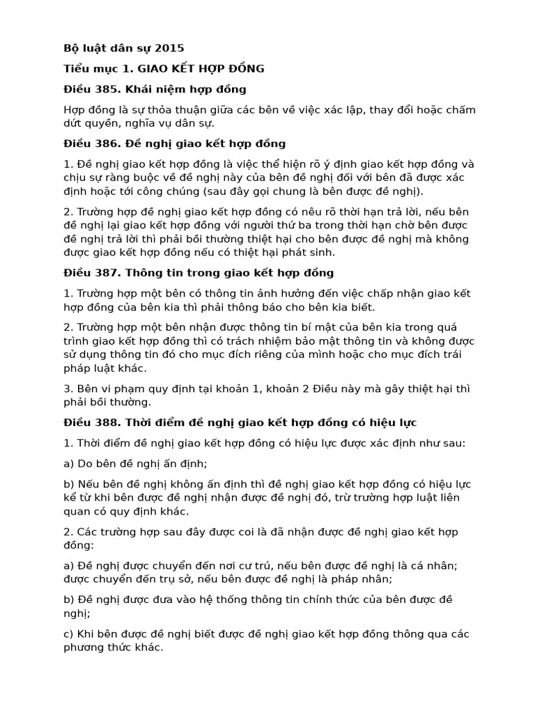 Giao kết và vô hiệu | PDF