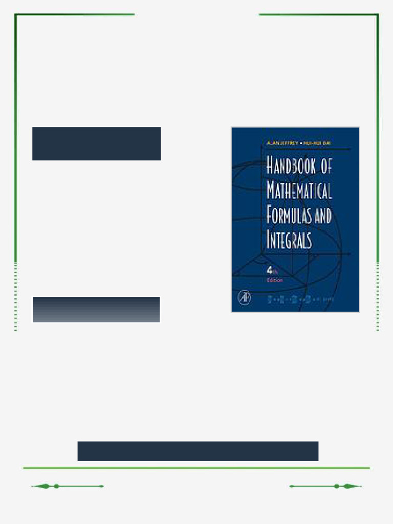 Handbook of mathematical formulas and integrals 4th ed Edition Alan ...
