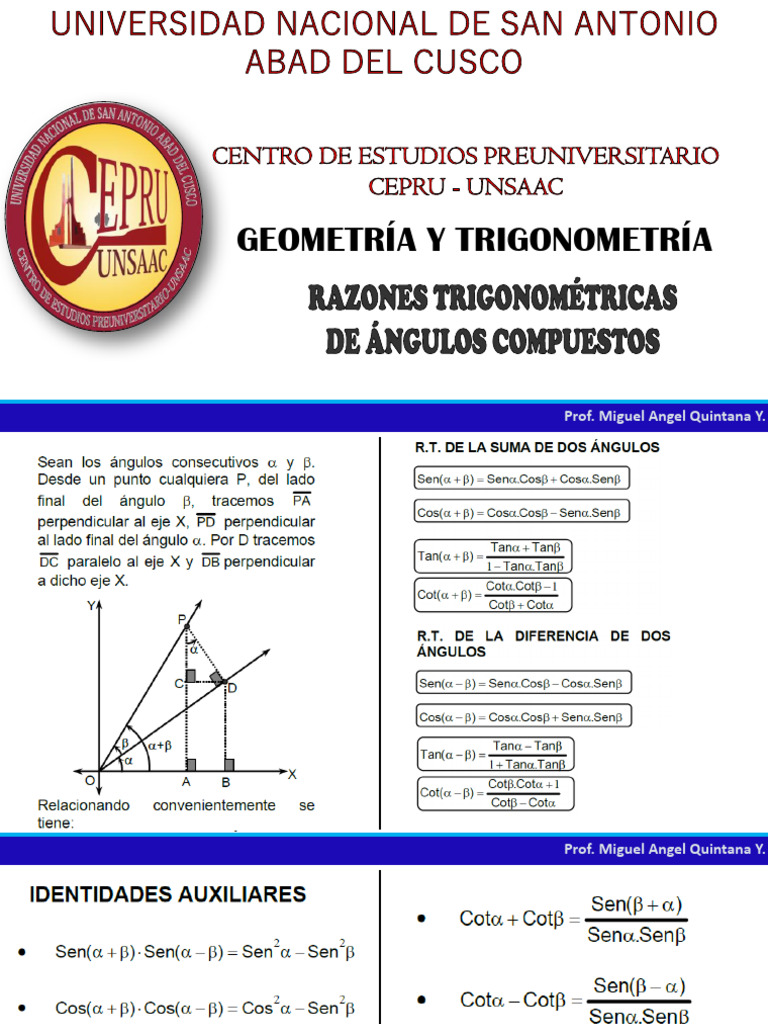 c6 Razones Trigonométricas de Un Ángulos Compuestos | PDF