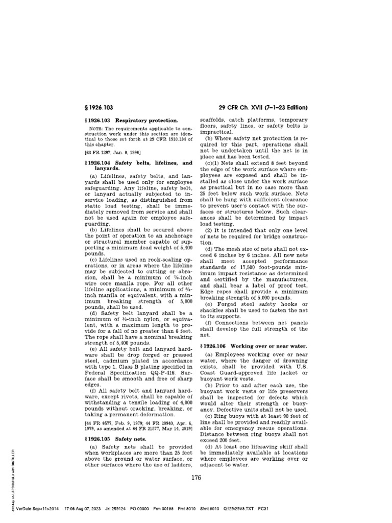 (1926-Subpart E) Personal Protective and Life Saving Equipment | PDF