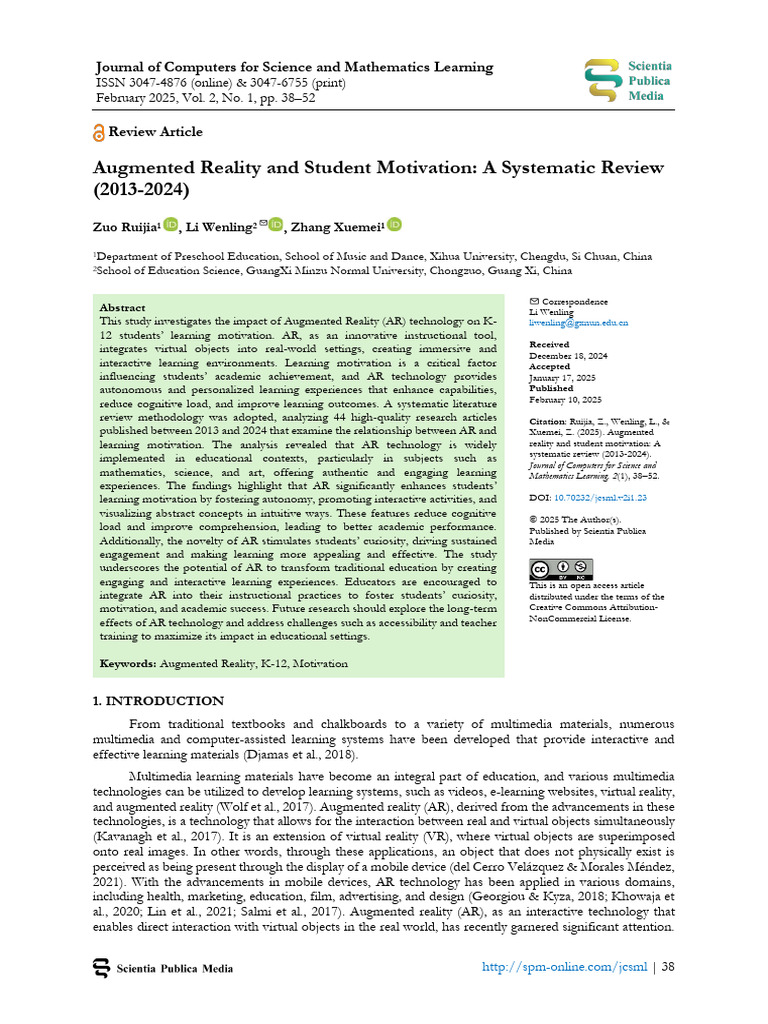 Augmented_Reality_and_Student_Motivation_A_Systema | PDF | Augmented ...