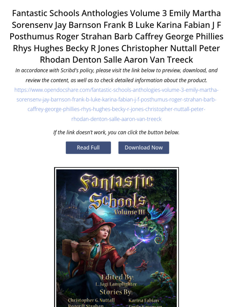 Fantastic Schools Anthologies Volume 3 Emily Martha Sorensenv Jay ...