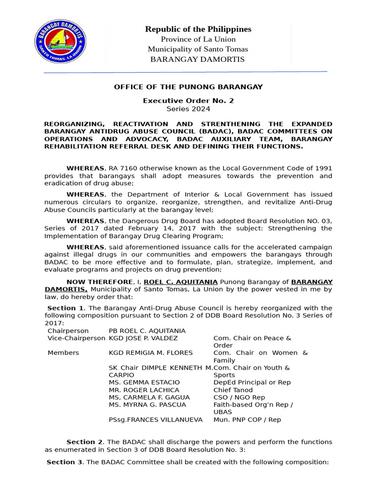EXECUTIVE ORDER 2 and 5 | PDF | Government | Philippines