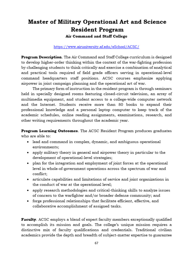 ACSC Course Description AY2020-2021 | PDF | Leadership | Deterrence Theory